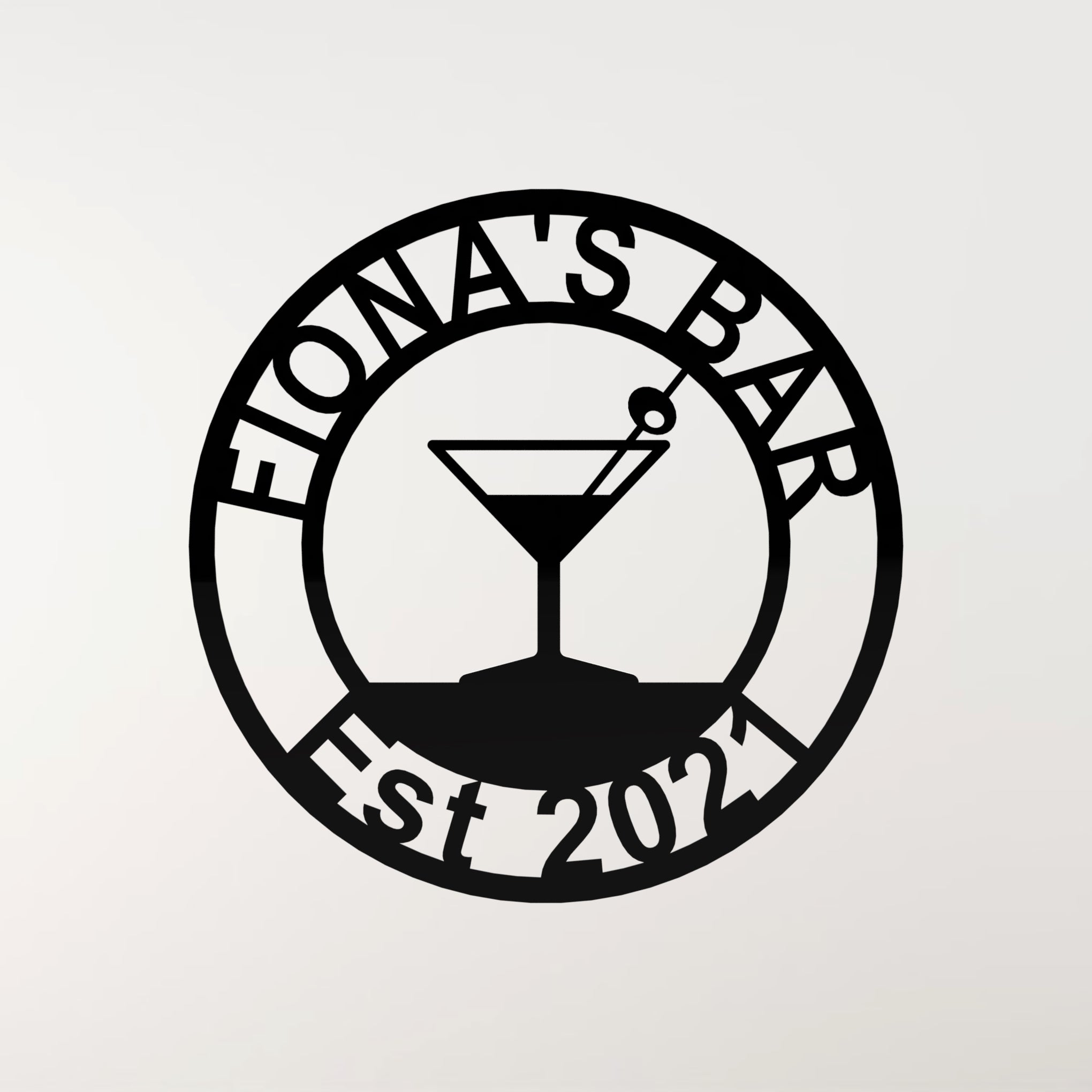 Home Bar Cocktail Glass Metal Sign | Metal Wall Art UK – Monea Metal Design