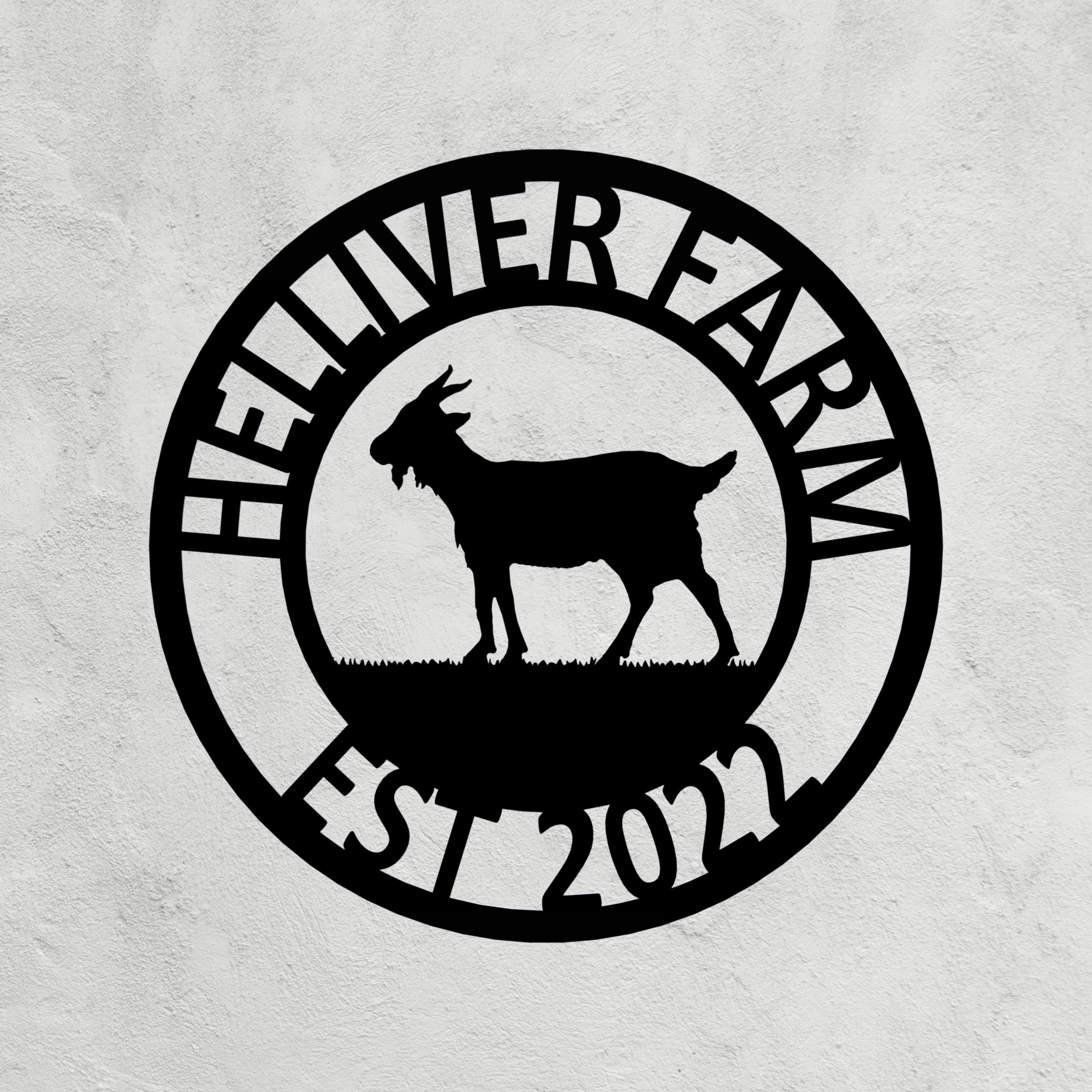 Goat Metal Farm Sign | Metal Wall Art | Monea Metal Designs