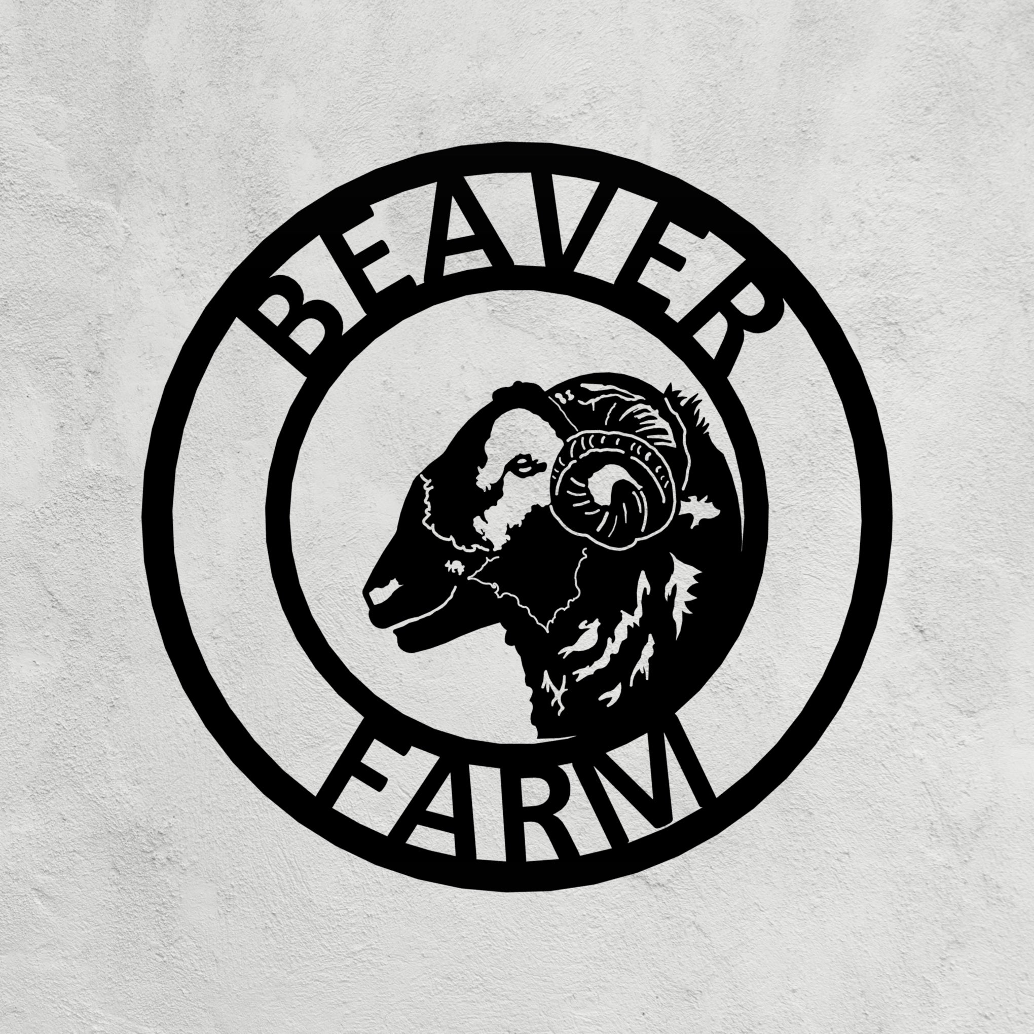 Horned Sheep Metal Farm Sign | Metal Wall Art | Free UK Delivery ...