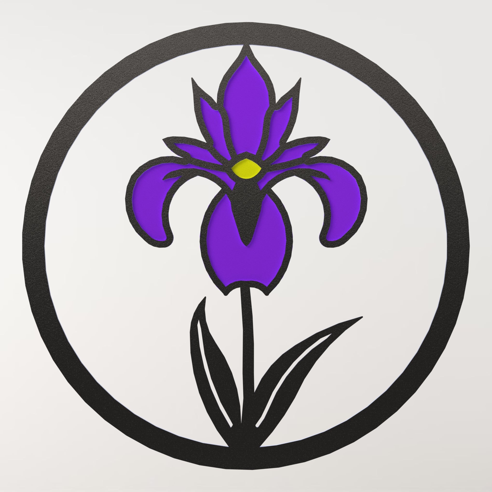 Iris Flower Metal Wall Art | Metal Flower Wall Art | Custom Metal Sign ...