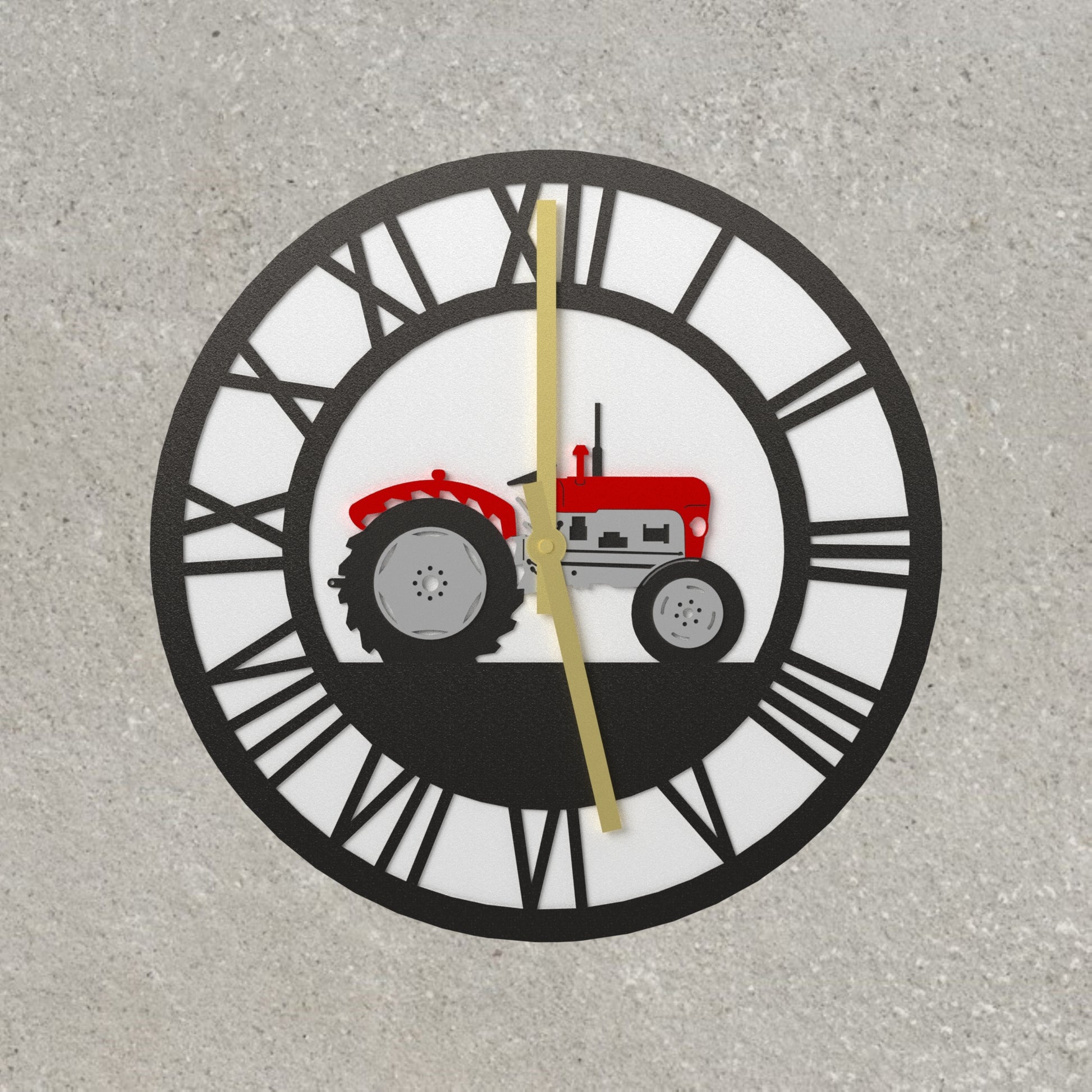 Vintage Red Tractor Metal Wall Clock | Metal Wall Clocks – Monea Metal ...