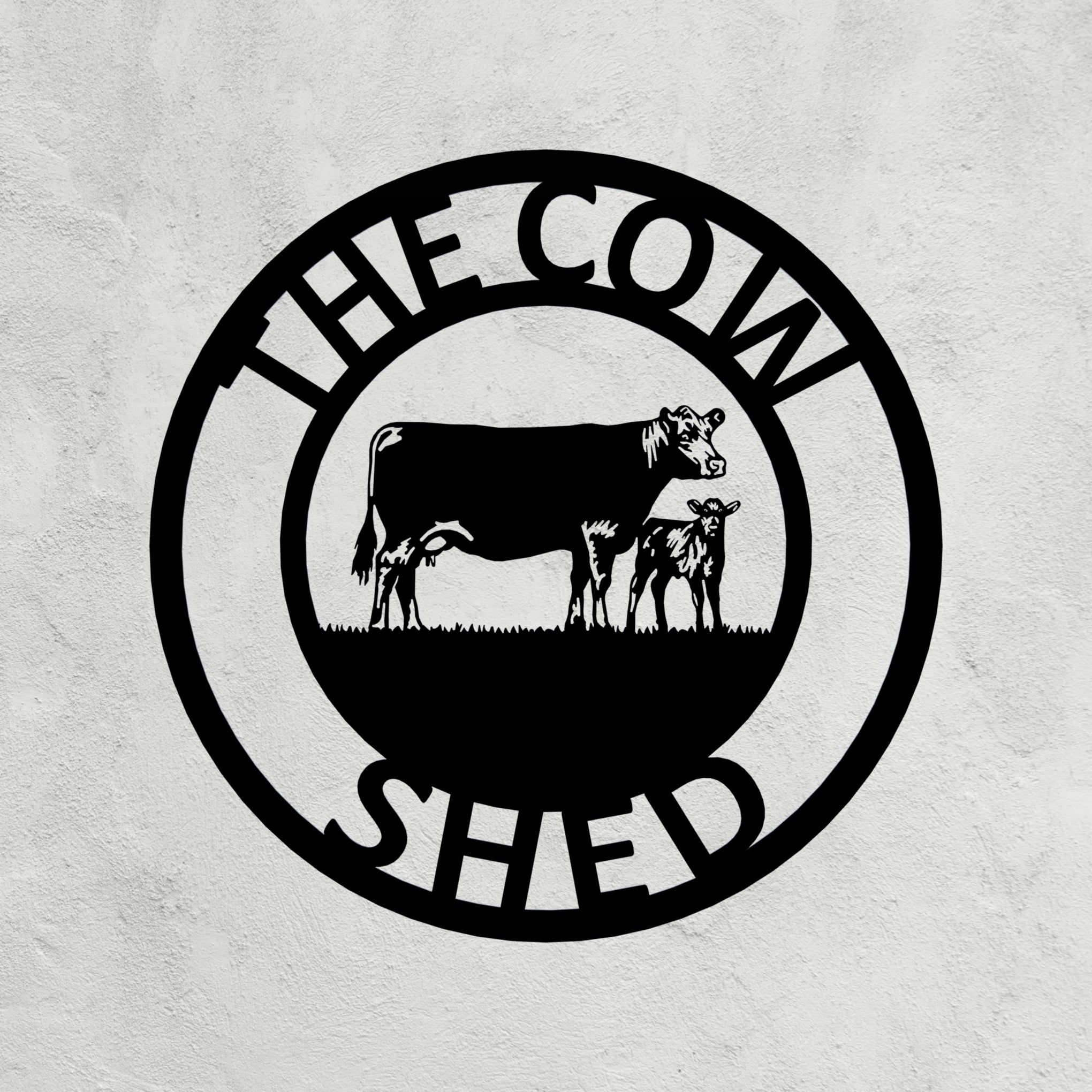 Beef Cow and Calf Metal Sign - Round | Metal Wall Art UK – Monea Metal ...
