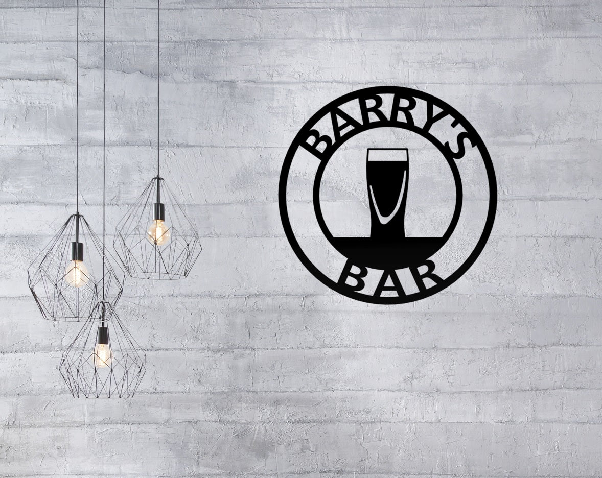 Home Bar Pint Glass Sign – Monea Metal Design